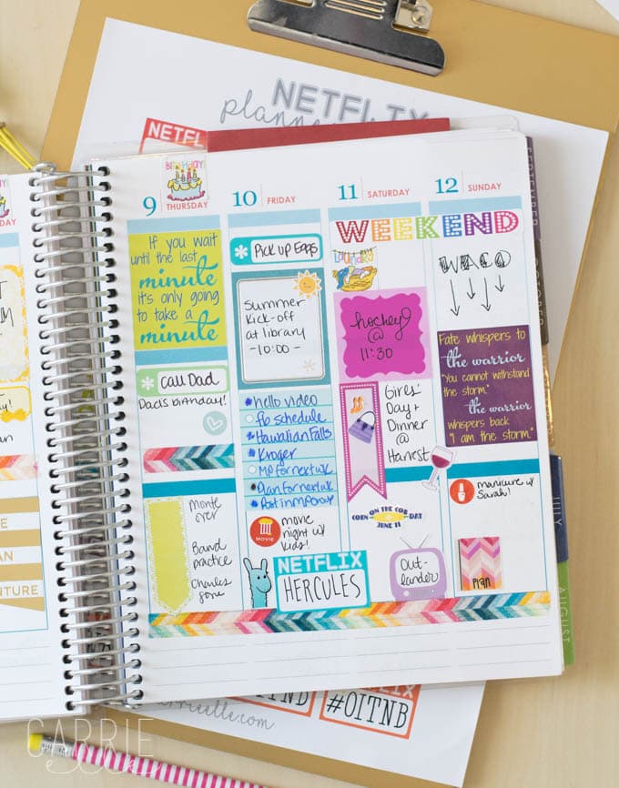 Printable Netflix Planner Stickers - Carrie Elle