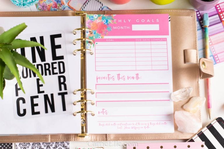 Goals Tracker Printable for February - Carrie Elle