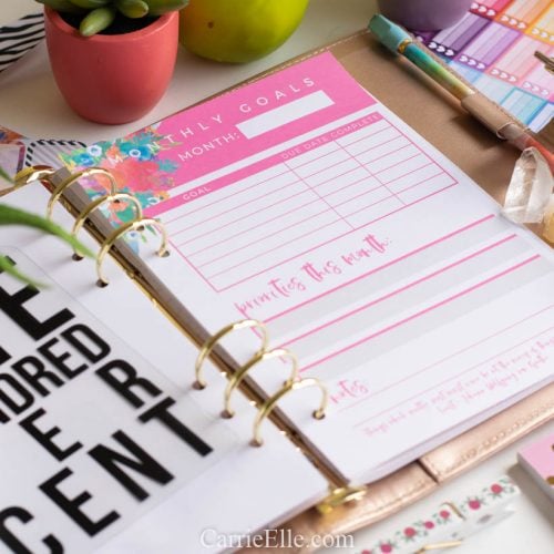 Goals Tracker Printable for February - Carrie Elle