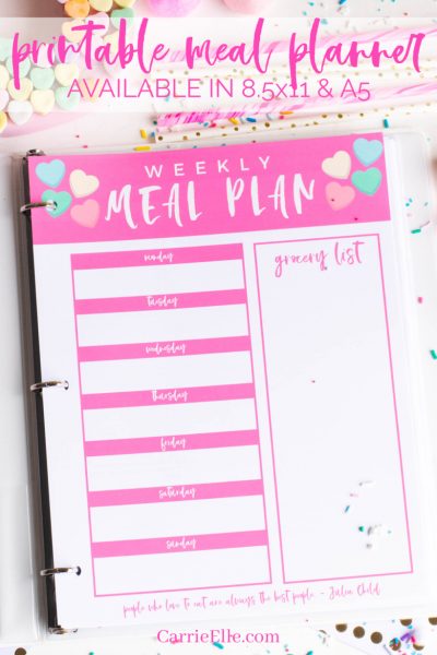Printable Weekly Meal Planner for February - Carrie Elle