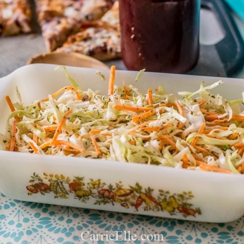 Light and Tangy Low-Calorie Coleslaw - Carrie Elle