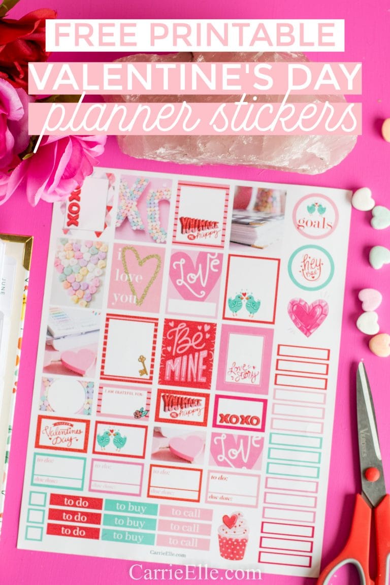 Printable Valentine's Day Planner Stickers - Carrie Elle