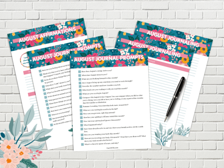 August Journal Prompts, Affirmations, and Journaling Printables ...