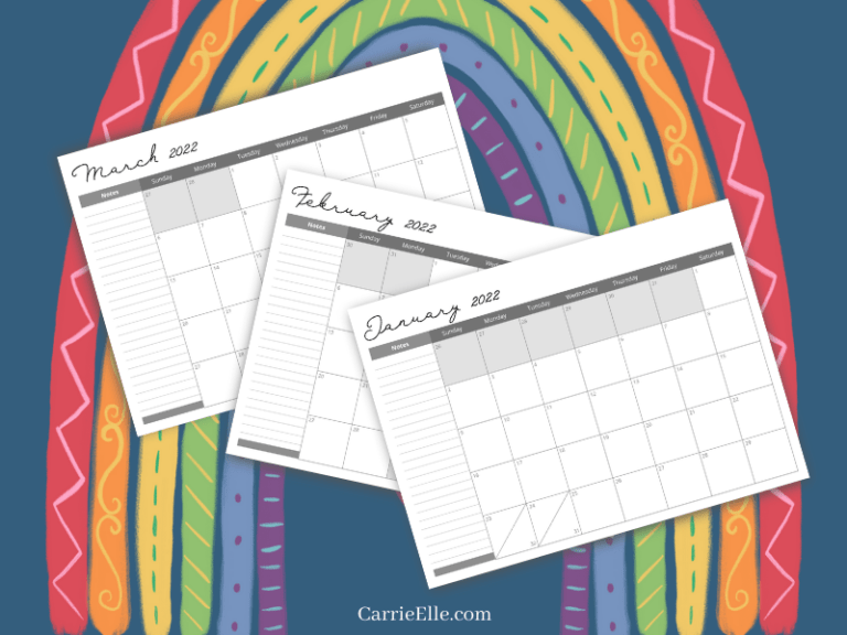 Free Printable 2022 Black and White Calendar {Printer-Friendly ...