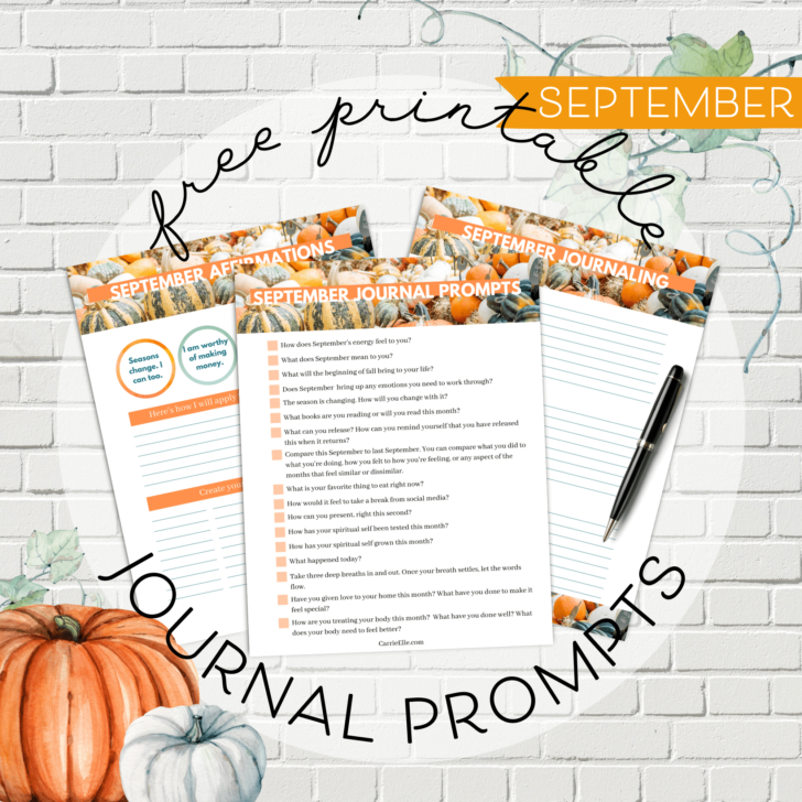 September Journal Prompts, Affirmations, and Journaling Printables ...