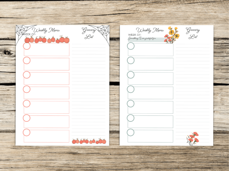Free Printable Fall Meal Planning Binder - Carrie Elle