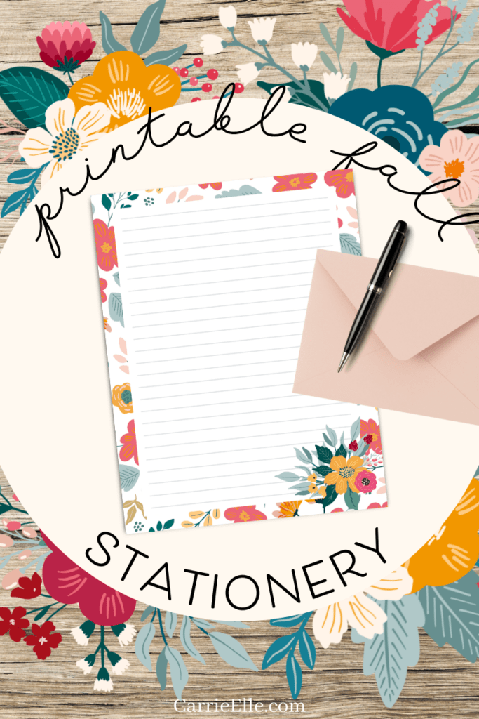 Free Printable Colorful Fall Floral Stationery - Carrie Elle