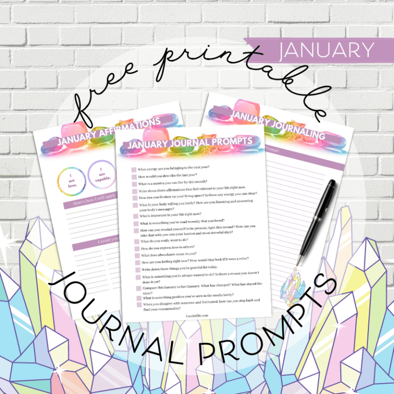 January Journal Prompts, Affirmations, and Printables - Carrie Elle