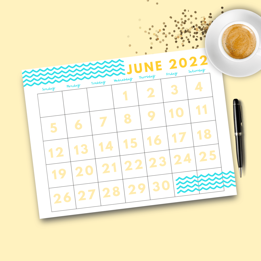 Printable Dated June 2022 Calendar - Carrie Elle