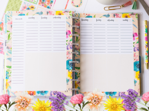 Free Printable Inserts for Happy Planner - Floral Pastel - Carrie Elle