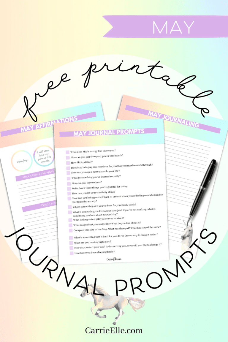 May Journal Prompts, Affirmations, and Printables - Carrie Elle