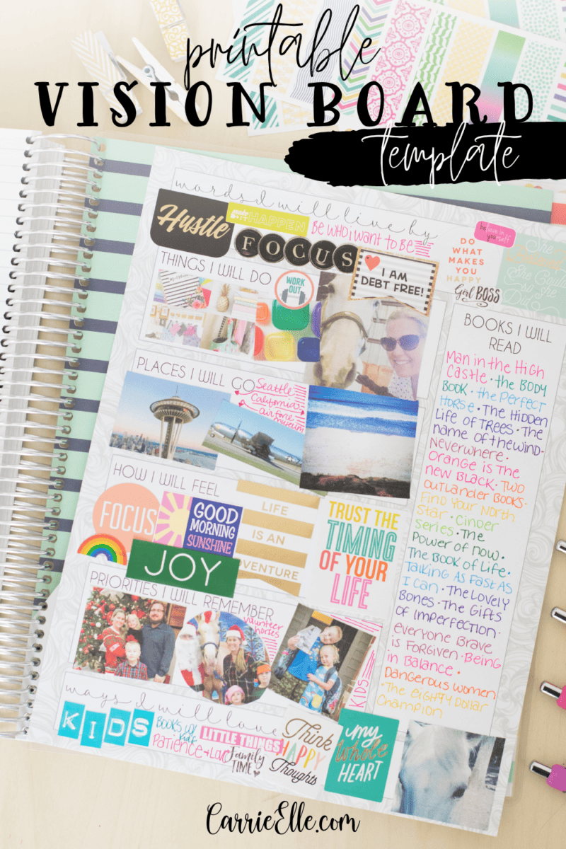 Printable Vision Board Template - Carrie Elle