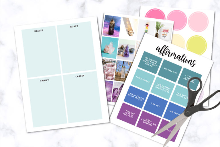 The Ultimate Free Printable Vision Board Kit in Bright Rainbow Colors ...