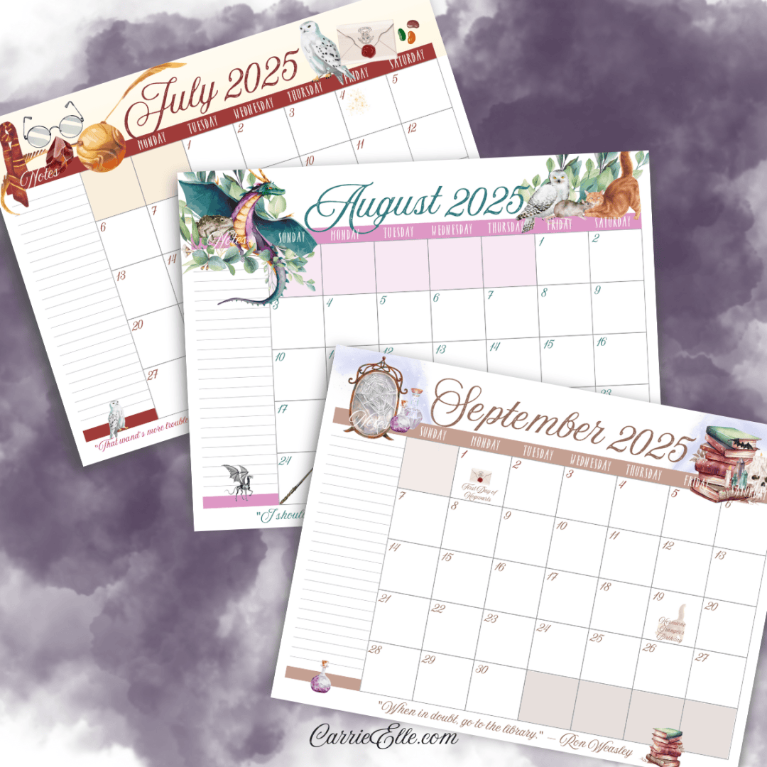 Plan Like a Wizard: 2025 Printable Harry Potter-Inspired Calendar ...
