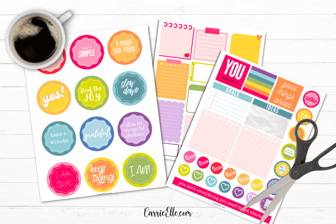 The Ultimate Free Printable Vision Board Kit in Bright Rainbow Colors ...