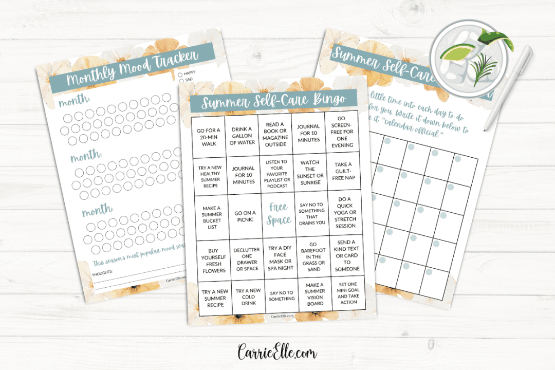 Step into Summer with this Free Self-Care Printable Bundle - Carrie Elle