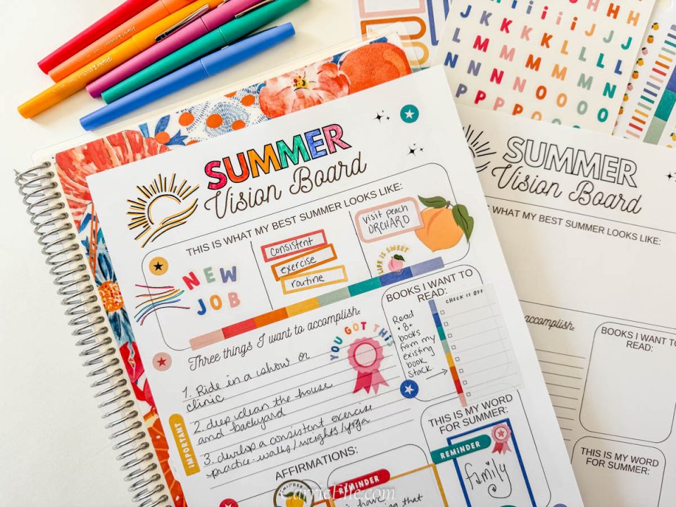 Design Your Dream Summer: Printable Summer Vision Board Template ...