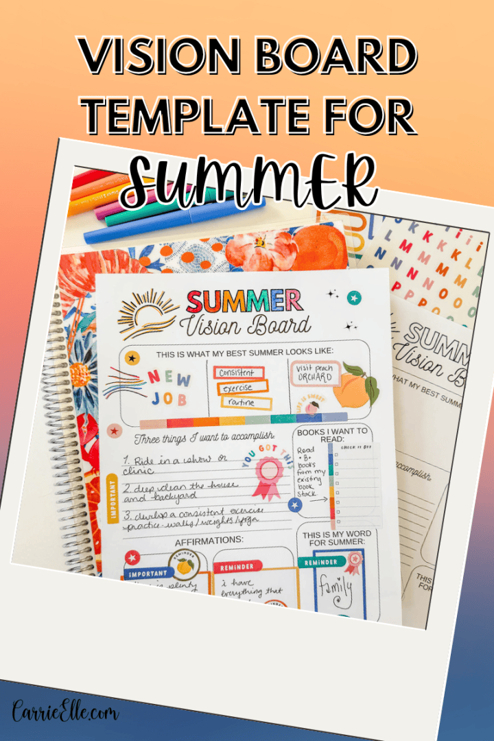 Design Your Dream Summer: Printable Summer Vision Board Template ...