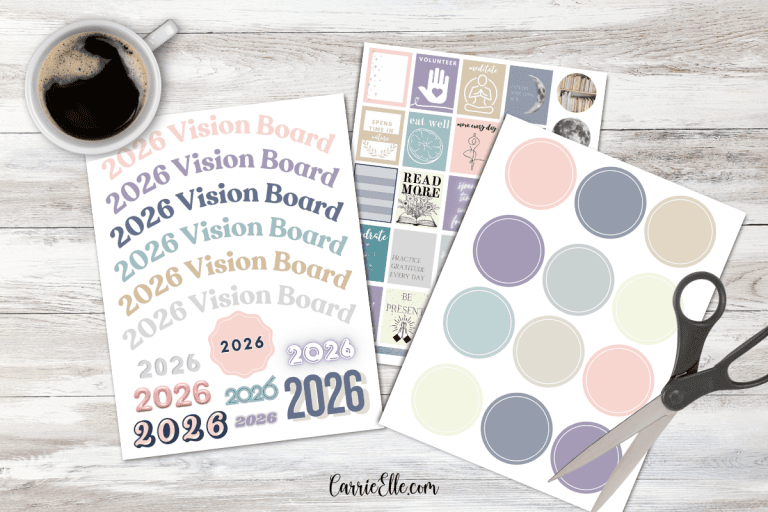 Printable 2026 Vision Board Kit - Carrie Elle