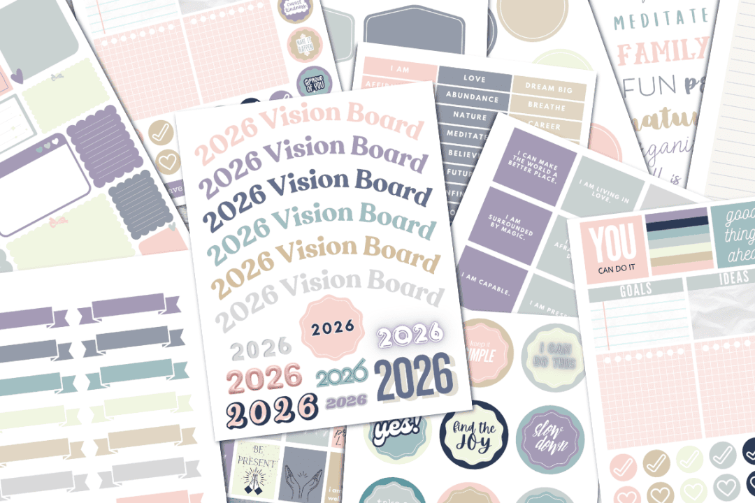Printable 2026 Vision Board Kit - Carrie Elle